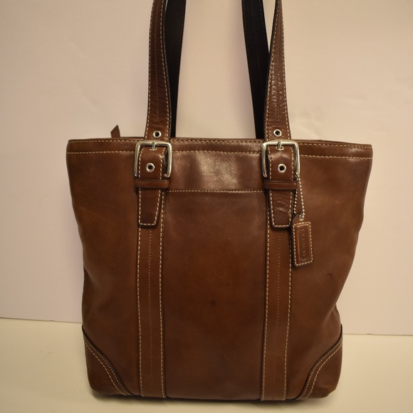 Coach | Bags | Coach Hampton Satchel Tote Tobacco Leather F121 | Poshmark